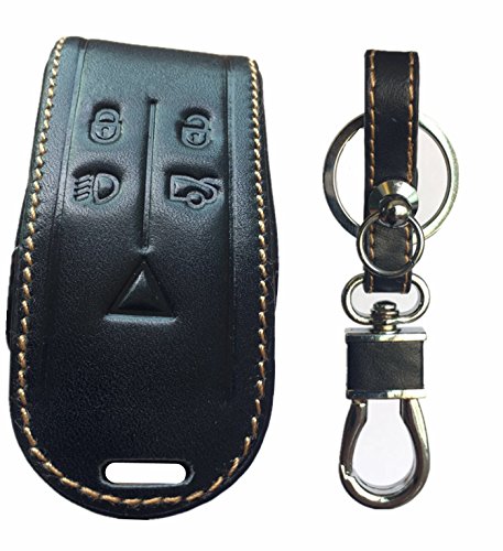 Rpkey Leather Keyless Entry Remote Control Key Fob Cover Case protector For Jaguar X S-Type XF XK XKR 5B KR55WK49244 KR55WK45694