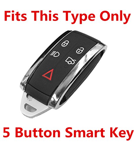 Rpkey Leather Keyless Entry Remote Control Key Fob Cover Case protector For Jaguar X S-Type XF XK XKR 5B KR55WK49244 KR55WK45694