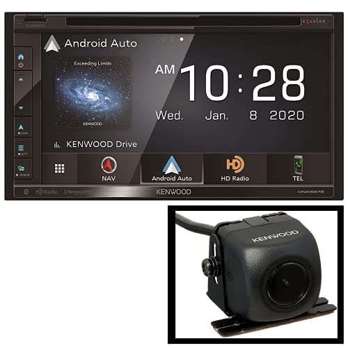 Kenwood Excelon DNX697S 6.8" Clear Resistive Touch Panel Navigation DVD Receiver with Bluetooth & HD Radio | Garmin Navigation | with Apple CarPlay and Android Auto | Plus CMOS-130 Rearview Camera