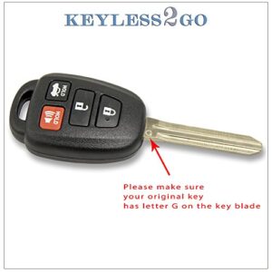 Keyless2Go New Keyless Entry Remote Car Key for Vehicles That Use HYQ12BDM with G Chip