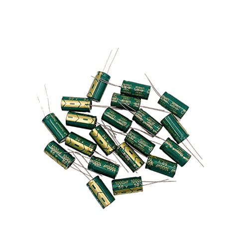 Cermant 20pcs 50V 1000UF Capacitor 13X25mm(0.51x0.98in) High Frequency Aluminum Electrolytic Capacitors for TV, LCD Monitor, Radio, Stereo, Game(20pcs 50V 1000UF) Amplifier(13X20mm(0.51x0.79in))