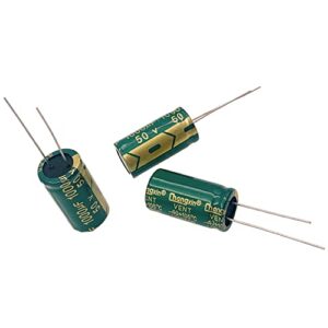 Cermant 20pcs 50V 1000UF Capacitor 13X25mm(0.51x0.98in) High Frequency Aluminum Electrolytic Capacitors for TV, LCD Monitor, Radio, Stereo, Game(20pcs 50V 1000UF) Amplifier(13X20mm(0.51x0.79in))