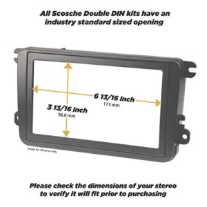 Scosche KA2410B Compatible with 2010-13 Kia Forte ISO Double DIN & DIN+Pocket Dash Kit, Black