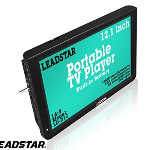 12 Inch Portable Digital ATSC TFT HD Screen Freeview LED TV for Car,Caravan,Camping,Outdoor or Kitchen.Built-in Battery Television/Monitor with Multimedia Player Support USB Card LEADSTAR