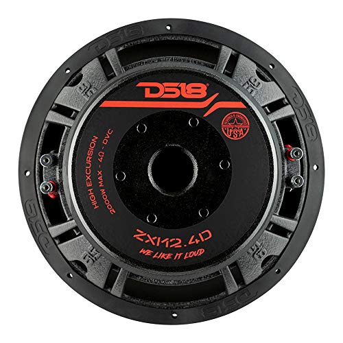 DS18 ZXI12.4D 12" High Excursion Car Subwoofer - 2000 Watts Dvc 4 Ohm (1 Speaker)