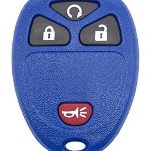 Replacement Key Fob Cover Case fit for 2007 2008 2009-2016 Chevy GMC Pontiac Saturn Suzuki Cadillac Buick Keyless Entry Remote Key Fob (Blue, 4 Buttons)