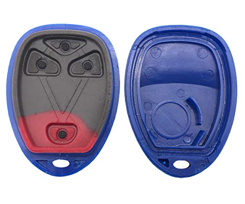 Replacement Key Fob Cover Case fit for 2007 2008 2009-2016 Chevy GMC Pontiac Saturn Suzuki Cadillac Buick Keyless Entry Remote Key Fob (Blue, 4 Buttons)