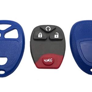 Replacement Key Fob Cover Case fit for 2007 2008 2009-2016 Chevy GMC Pontiac Saturn Suzuki Cadillac Buick Keyless Entry Remote Key Fob (Blue, 4 Buttons)