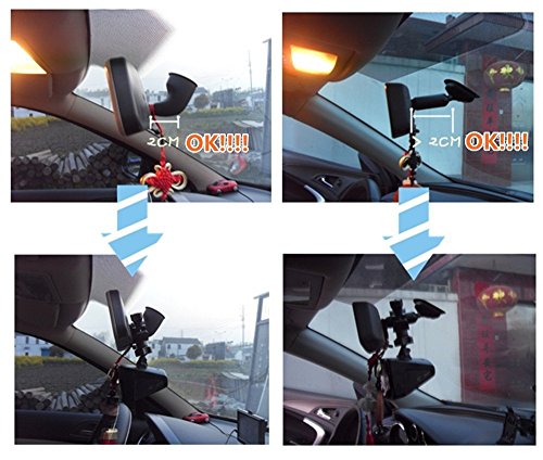 iSaddle CH214 Car Rearview Mirror Mount Holder Bicycle Handlebar Mount Holder for GPS in Dash Camera Car DVR Recorder DOD PAPOAGO HP Yi Blackbox