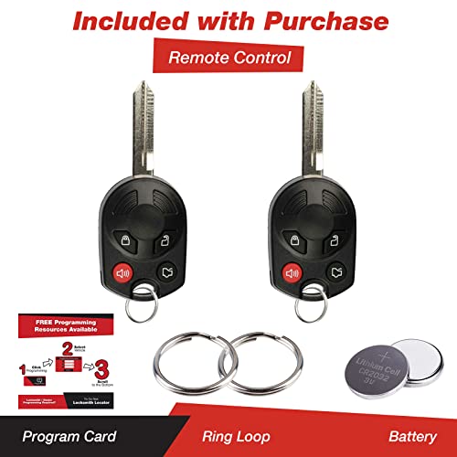 2X KeylessOption Remote Key Fob 4btn for Ford (OUCD6000022)