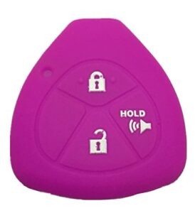 rpkey silicone keyless entry remote control key fob cover case protector replacement fit for toyota 4runner corolla matrix rav4 venza yaris pontiac vibe scion iq tc xb xd hyq12bby mozb41tg （violet）