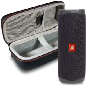 JBL Flip 5 Waterproof Portable Wireless Bluetooth Speaker Bundle with Megen Hardshell Protective Case - Black