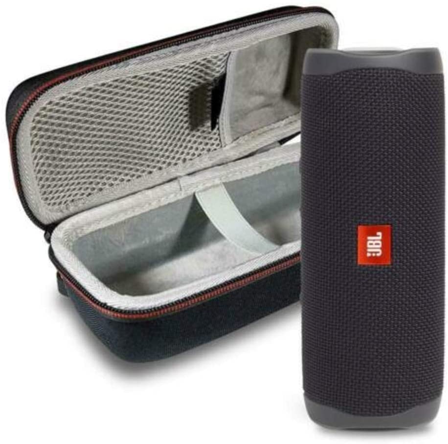 JBL Flip 5 Waterproof Portable Wireless Bluetooth Speaker Bundle with Megen Hardshell Protective Case - Black