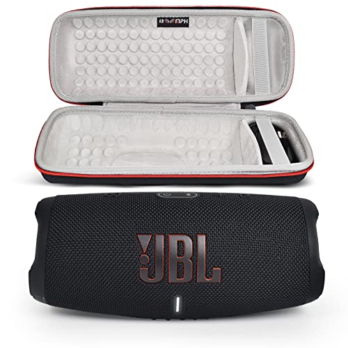 JBL Charge 5 Portable Waterproof Wireless Bluetooth Speaker Bundle with Boomph Portable Hard Carrying Protective Case - Black