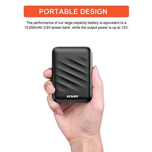 DEWBU Power Bank 12V Battery with Intelligent Led Display Battery Charger for Heated Jacket, Outdoor Electric Heating Coat, iPhone, iPad, Samsung Galaxy, Android, and Other Smart Devices