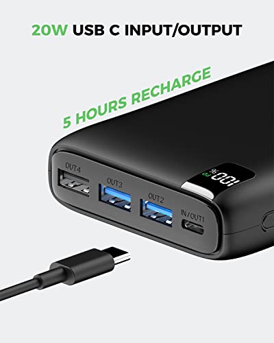 FEELLE Power Bank Portable Charger - 27000mAh USB C in & Out PD Fast Charger QC3.0 22.5W 4 Outputs External Battery Pack Compatible with iPhone, Samsung, Google, LG, Tablet and More