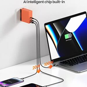 Shargeek USB C Charger 140W Wall Charger, Multiport Quick Charging Station PD3.1 GaN Laptop Charger for MacBook Pro/Air, iPhone 14, iPad, Galaxy, Google, and More