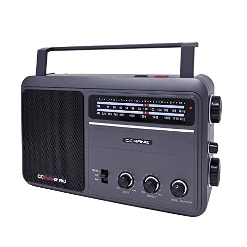 C. Crane CCRadio - EP PRO AM FM Battery Operated Portable Analog Radio with DSP