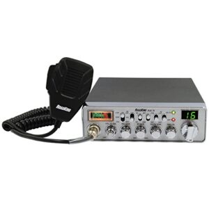 roadking rkcbclassic 40 channel classic cb radio with large digital display and illuminated swr/rf meter, grey