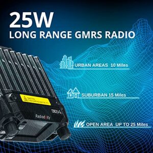 Radioddity DB25-G GMRS Mobile Radio, 25 Watts Two Way Radio Long Range, Quad Watch, GMRS Repeater Capable, with Dual Band Scanning Receiver, for Car Vehicle, Off Road, Overlanding