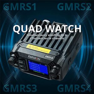 Radioddity DB25-G GMRS Mobile Radio, 25 Watts Two Way Radio Long Range, Quad Watch, GMRS Repeater Capable, with Dual Band Scanning Receiver, for Car Vehicle, Off Road, Overlanding