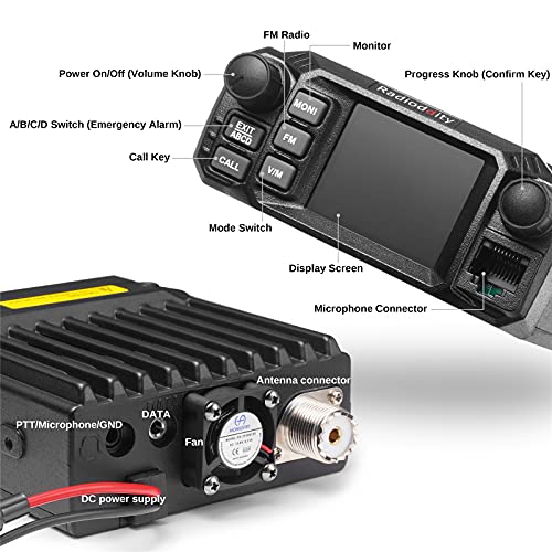 Radioddity DB25-G GMRS Mobile Radio, 25 Watts Two Way Radio Long Range, Quad Watch, GMRS Repeater Capable, with Dual Band Scanning Receiver, for Car Vehicle, Off Road, Overlanding