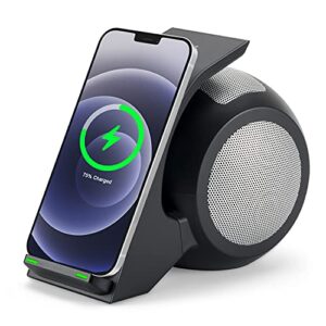 censhi wireless charger with bluetooth speaker,fast wireless charging stand compatible with iphone 14 13 12 11 pro max xr xs 8 plus samsung galaxy s21 s20 note 20 10 google lg etc