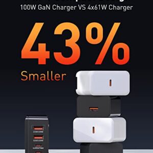 USB C Charger, LDNIO 100W PD Fast GaN Charger with LED Display, 4-Port USB C Charging Station with 2USB-C, 2USB for MacBook Pro/Air, iPad, Laptops, iPhone, Samsung Galaxy, Steam Deck and More