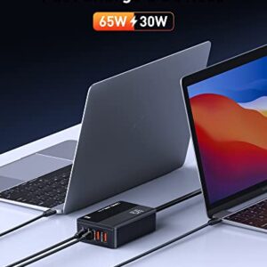 USB C Charger, LDNIO 100W PD Fast GaN Charger with LED Display, 4-Port USB C Charging Station with 2USB-C, 2USB for MacBook Pro/Air, iPad, Laptops, iPhone, Samsung Galaxy, Steam Deck and More