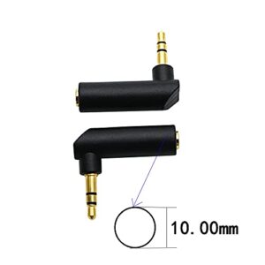 3.5mm Angle Male to Female Audio Adapter, 90 Degree Right Angle Gold-Plated TRS Stereo Jack Plug AUX Connector Compatible with Headset, Tablets, MP3 Players, Game Controller, Speakers(2 Pack)