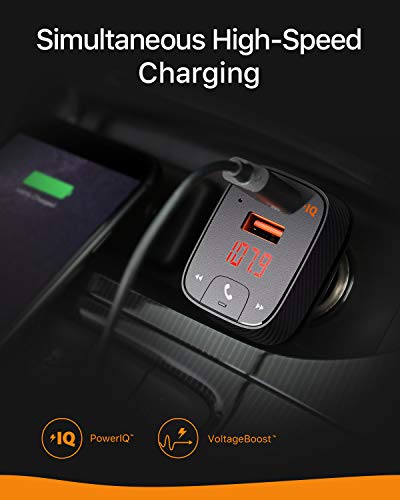 Anker Roav SmartCharge F2 Bluetooth FM Transmitter, Wireless Audio Adapter and Receiver, Car Charger with Bluetooth, Car Locator, App Support, 2 USB Ports, PowerIQ