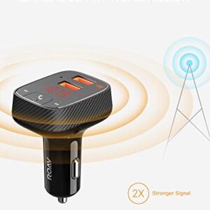 Anker Roav SmartCharge F2 Bluetooth FM Transmitter, Wireless Audio Adapter and Receiver, Car Charger with Bluetooth, Car Locator, App Support, 2 USB Ports, PowerIQ