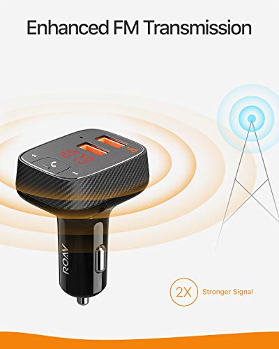 Anker Roav SmartCharge F2 Bluetooth FM Transmitter, Wireless Audio Adapter and Receiver, Car Charger with Bluetooth, Car Locator, App Support, 2 USB Ports, PowerIQ