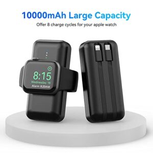 Apple Watch Charger, 10000mAh Portable Charger for iWatch, Small Power Bank20W/18W Fast Charging Built in Cable,Compatible with Apple Watch Series Ultra/ 8/7/6/Se/5/4/3/2/iPhone14/13/12/11