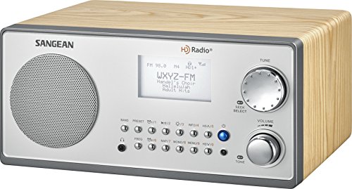 Sangean HDR-18 HD Radio/FM-Stereo/AM Wooden Cabinet Table Top Radio silver