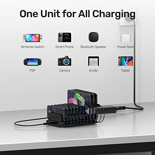 Unitek Fast Charging Station with Quick Charge 3.0, Multi USB Charger Station for Multiple Devices, iPhone, iPad, Tablet, Kindle-Black(UL Certified)