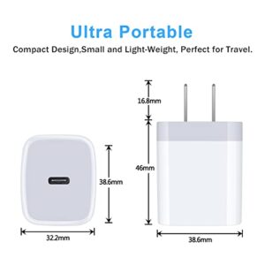 USB C Fast Charger Box for Samsung Galaxy A14 5G/A13 5G/A23 5G/A54/S21 FE/A03s/A53/A34/S23/Z Fold4/Z Flip4/S22,Pixel 7/6,iPhone 14/13 Pro Max/12/SE/11/XR,20W USB Type C Charger Block Wall Adapter Plug