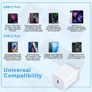 USB C Fast Charger Box for Samsung Galaxy A14 5G/A13 5G/A23 5G/A54/S21 FE/A03s/A53/A34/S23/Z Fold4/Z Flip4/S22,Pixel 7/6,iPhone 14/13 Pro Max/12/SE/11/XR,20W USB Type C Charger Block Wall Adapter Plug