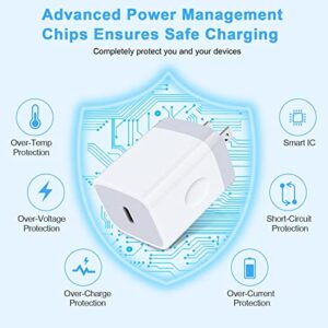 USB C Fast Charger Box for Samsung Galaxy A14 5G/A13 5G/A23 5G/A54/S21 FE/A03s/A53/A34/S23/Z Fold4/Z Flip4/S22,Pixel 7/6,iPhone 14/13 Pro Max/12/SE/11/XR,20W USB Type C Charger Block Wall Adapter Plug