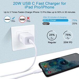 USB C Fast Charger Box for Samsung Galaxy A14 5G/A13 5G/A23 5G/A54/S21 FE/A03s/A53/A34/S23/Z Fold4/Z Flip4/S22,Pixel 7/6,iPhone 14/13 Pro Max/12/SE/11/XR,20W USB Type C Charger Block Wall Adapter Plug