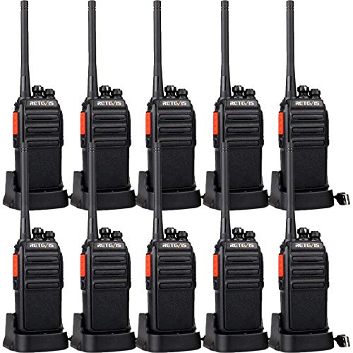 Retevis H-777S Long Range Walkie Talkies,2 Way Radios for Adults,Rechargeable Two Way Radio,VOX Hands Free Durable Strong Signal,Security Church School Business (10 Pack)