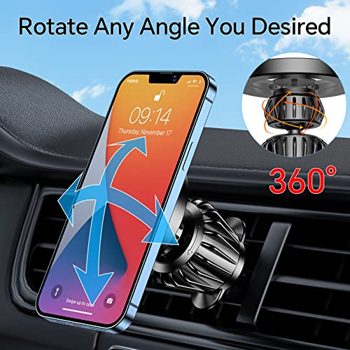 for iPhone MagSafe Car Mount Vent【Strongest Magnets】 Magnetic Phone Holder for Car air Vent【360° Adjustable】MagSafe Accessories for iPhone 14 Pro Max 13 12 Pro Plus Mini &MagSafe Case & All Phones