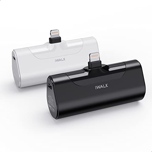 iWALK LinkPod 4 Portable Charger Power Bank 4500mAh 【2 Pack】 Small and Cute Battery Pack Compatible with iPhone 14/14Plus/13/13 Pro/13 Pro Max /12/12 Pro/12 Pro Max/11 Pro/XR/X/8/6s，Airpods and More