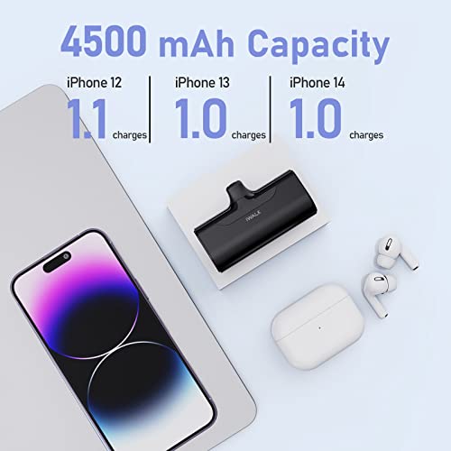 iWALK LinkPod 4 Portable Charger Power Bank 4500mAh 【2 Pack】 Small and Cute Battery Pack Compatible with iPhone 14/14Plus/13/13 Pro/13 Pro Max /12/12 Pro/12 Pro Max/11 Pro/XR/X/8/6s，Airpods and More