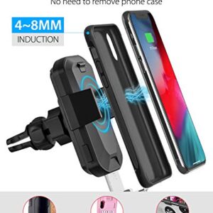 Wireless Car Charger, CHGeek 15W Fast Charging Auto Clamping Car Mount Phone Holder fit for iPhone 14 13 12 11 Pro Max Xs MAX XS XR X 8+, Samsung Galaxy S23 Ultra S22 S21 S20 10+ S9+ Note 9, etc