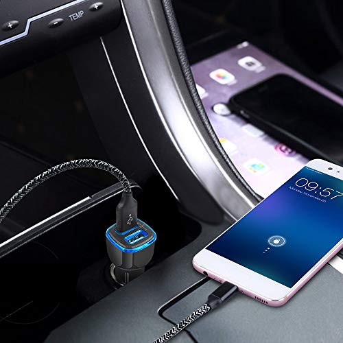 Fast Car Charger Type C Android Phone Samsung Car Charger Fast Charging USB C Cigarette Lighter Adapter Plug with Cable for Samsung Galaxy A13 5G/A03s/S23/S22 Ultra/S21/S20/S10/S9/A11/A12/A32/A53/A23