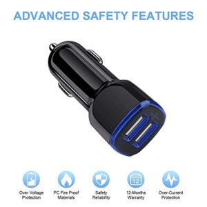 Fast Car Charger Type C Android Phone Samsung Car Charger Fast Charging USB C Cigarette Lighter Adapter Plug with Cable for Samsung Galaxy A13 5G/A03s/S23/S22 Ultra/S21/S20/S10/S9/A11/A12/A32/A53/A23