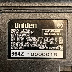 Uniden MHS75 Waterproof Handheld 2-Way VHF Marine radio, Submersible, Selectable 1/2.5/5 Watt Transmit Power. All USA/International and Canadian Marine Channels - Color Black