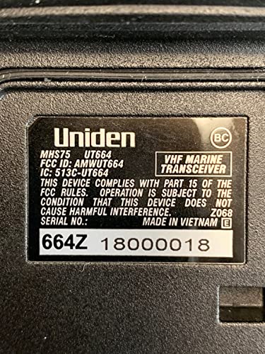 Uniden MHS75 Waterproof Handheld 2-Way VHF Marine radio, Submersible, Selectable 1/2.5/5 Watt Transmit Power. All USA/International and Canadian Marine Channels - Color Black