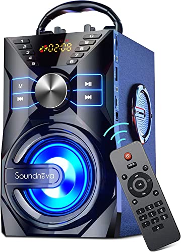 25W(40W Peak) Portable Bluetooth Speaker, Loud Wireless Speaker with 10W Subwoofer 6000mah Libattery LCD Display LED Light Remote Control U Disk TF Card, for Christmas Holiday Party Electronic Gift